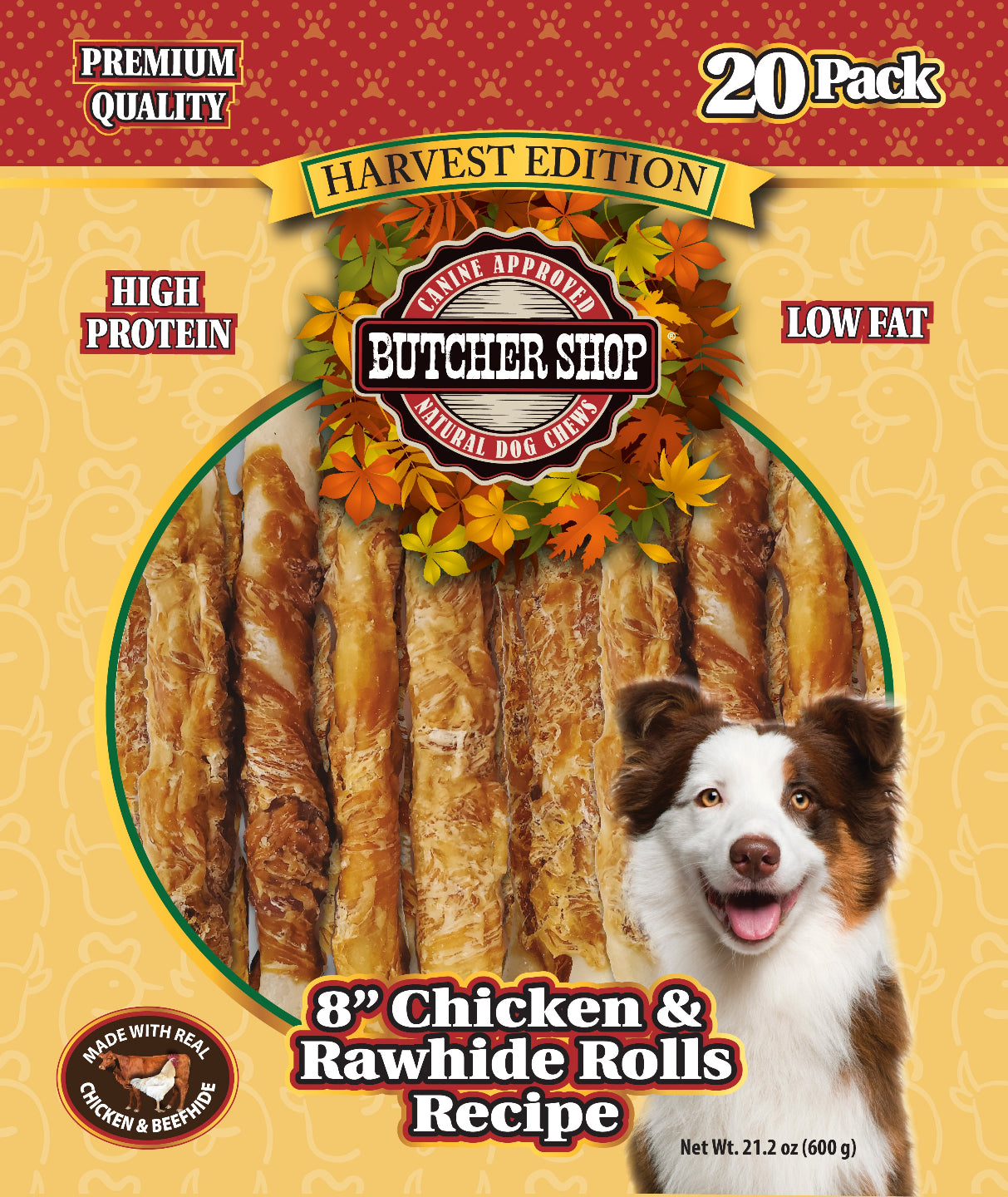Butcher Shop Harvest Chicken & Rawhide Rolls, 20 pk – LovinTendersTreats